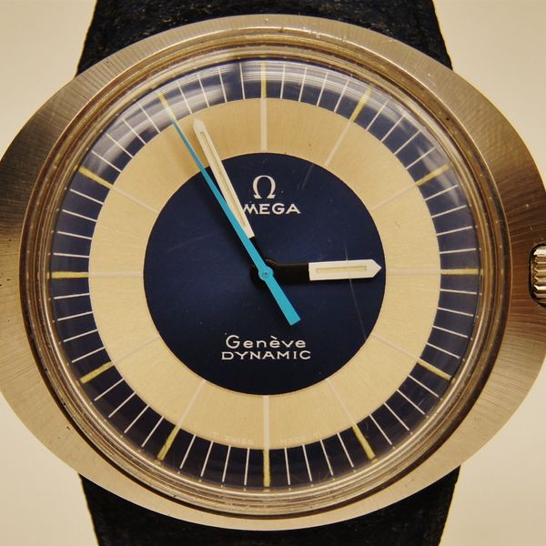 OMEGA Geneve Dynamic Blue/Silver Dial Caliber 601 S/S Manual Wind Mens ...