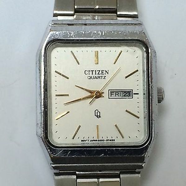 Vintage Citizen White Quartz Mens Wrist Watch | WatchCharts Marketplace