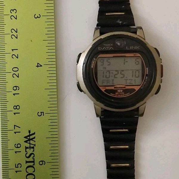 Vintage Timex Microsoft Data Link Watch with Metal Band, New Battery ...