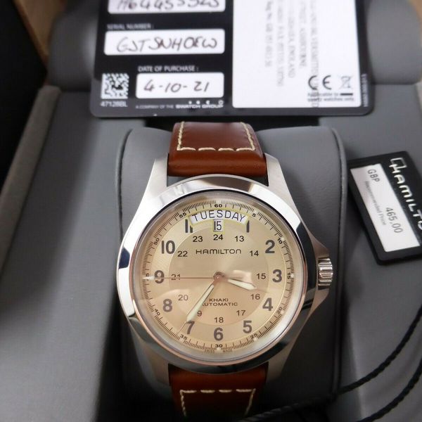 HAMILTON Men's Khaki Field King Day-Date Automatic Watch Champagne ...