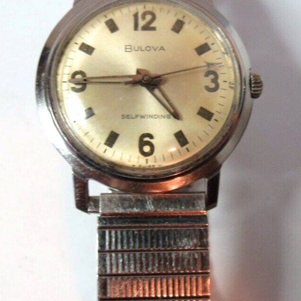 VINTAGE 1966 SWISS MEN 17'J BULOVA M6 AUTOMATIC MODEL 11ALAC WATCH RUNS ...