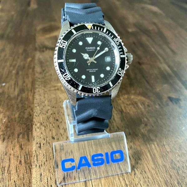 RARE Vintage Casio MTD-1010 Submariner 100M Analog Diver Watch Japan ...
