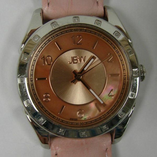 Ladies JBW Giana Pink Mother Of Pearl Dial Leather Strap Quartz Watch ...