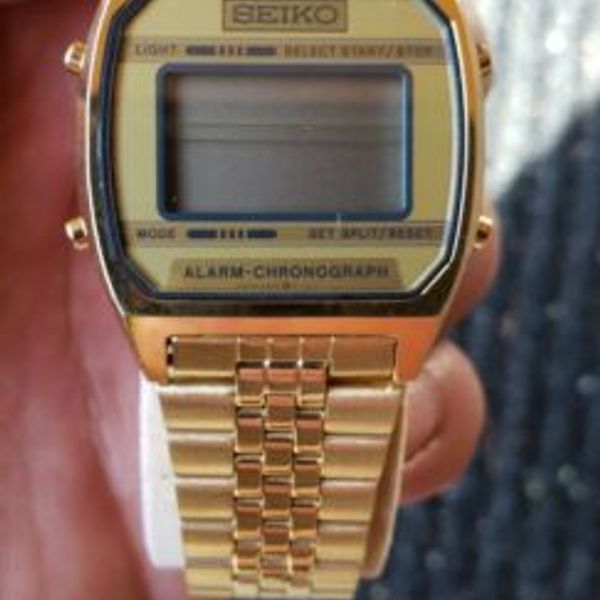 Seiko Mint Men's Vintage Digital Gold Tone Watch with Band. Model A904 ...