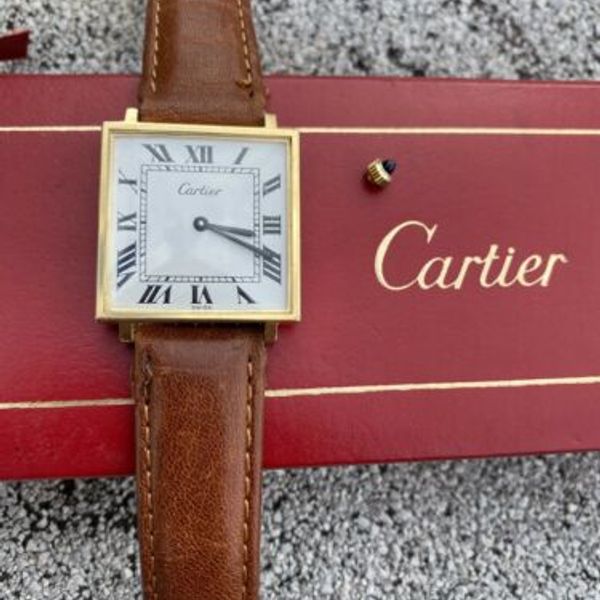 Vintage Cartier Tank Square - Manual Wind - 27mm - Broken Crown But ...