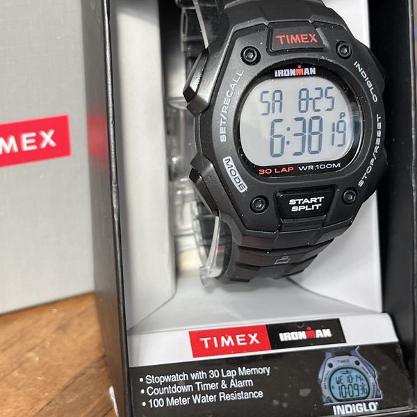 TIMEX IRONMAN Black/Red Classic 30 Lap Digital Men's Watch - T5K822 ...