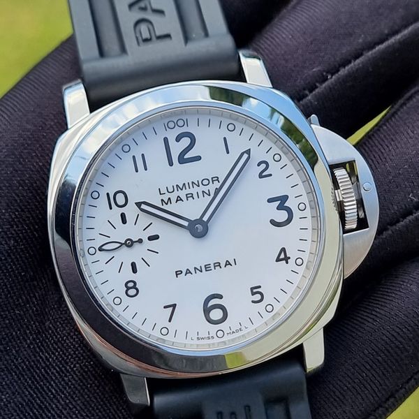 PANERAI WHITE PAM113 PAM0113 PAM00113 LUMINOR MARINA WATCH ONLY 44 44MM ...