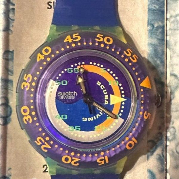 1992 SWATCH: Scuba 200 Diving Watch Water Resistant 200m Coming Tide ...