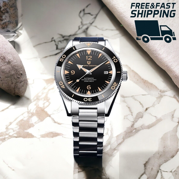 41MM PAGANI DESIGN Automatic Watch Sea Diver 200M Waterproof Stainless ...