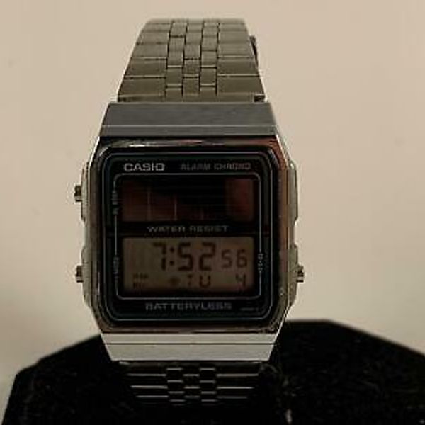 Rare Solar Powered Vintage Casio 2505 AI-180 Batteryless Chrono Alarm ...