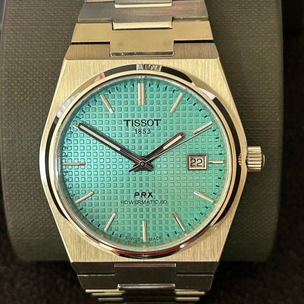 Tissot PRX Light Green Dial 40 mm Powermatic 80 Steel Bracelet Men's ...