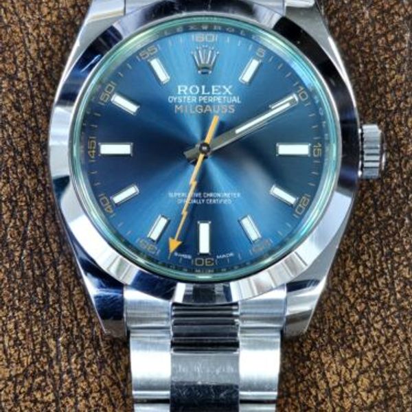 Rolex Milgauss 116400 GV Blue Dial Box and Papers | WatchCharts Marketplace