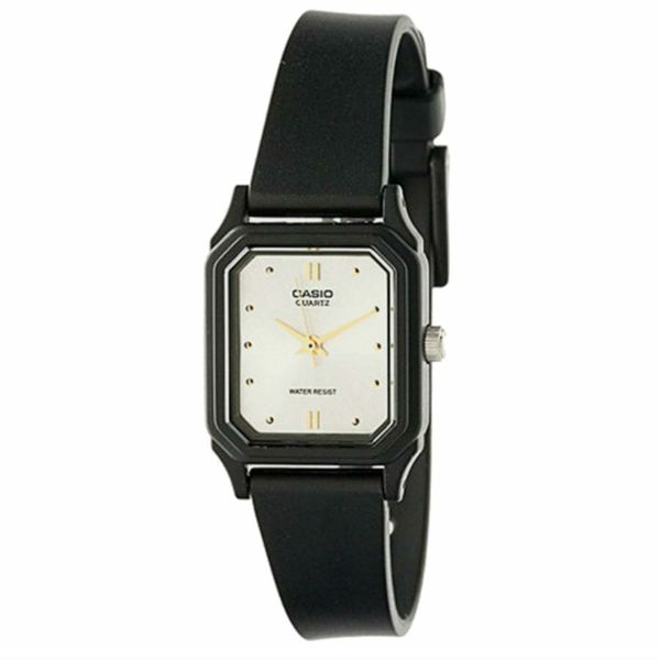 Casio Rectangular Resin Band Silver Dial Analog Ladies Watch LQ142E-7A ...