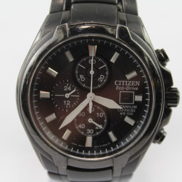 Citizen Eco Drive Titanium Chronograph Watch Solar Powered Quartz ...
