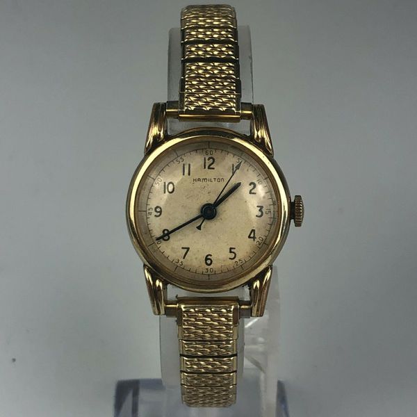 Vintage Hamilton Womens Gold Filled Round Dial Analog Classic Watch ...