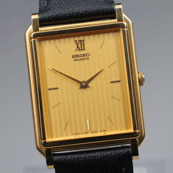 [Exc+5] Seiko Chariot 7430-5820 Gold Tank Quartz Mens Vintage Watch From JAPAN | WatchCharts ...