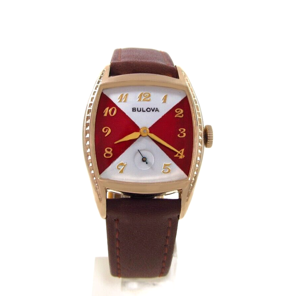 Stunning 1955 BULOVA SENATOR Red & White Men's Vintage Watch - Serviced ...