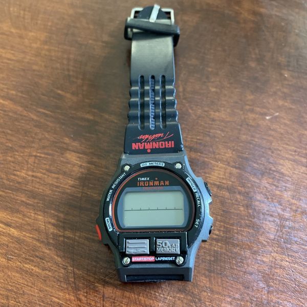 VTG Rare Red Indiglo Timex Ironman Triathlon 50 Lap Memory Watch~New ...