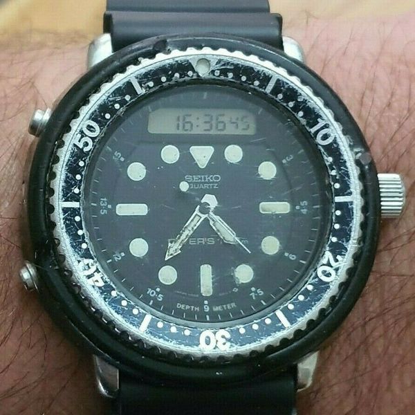 Vintage Seiko H558-5000 Arnie Ana-Digi Diver 150m sports Alarm Chrono ...