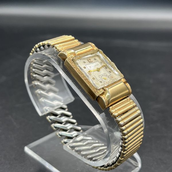 Vintage 1950â s Menâ s Bulova 10k Rolled Gold Plate 17 Jewels Wrist ...