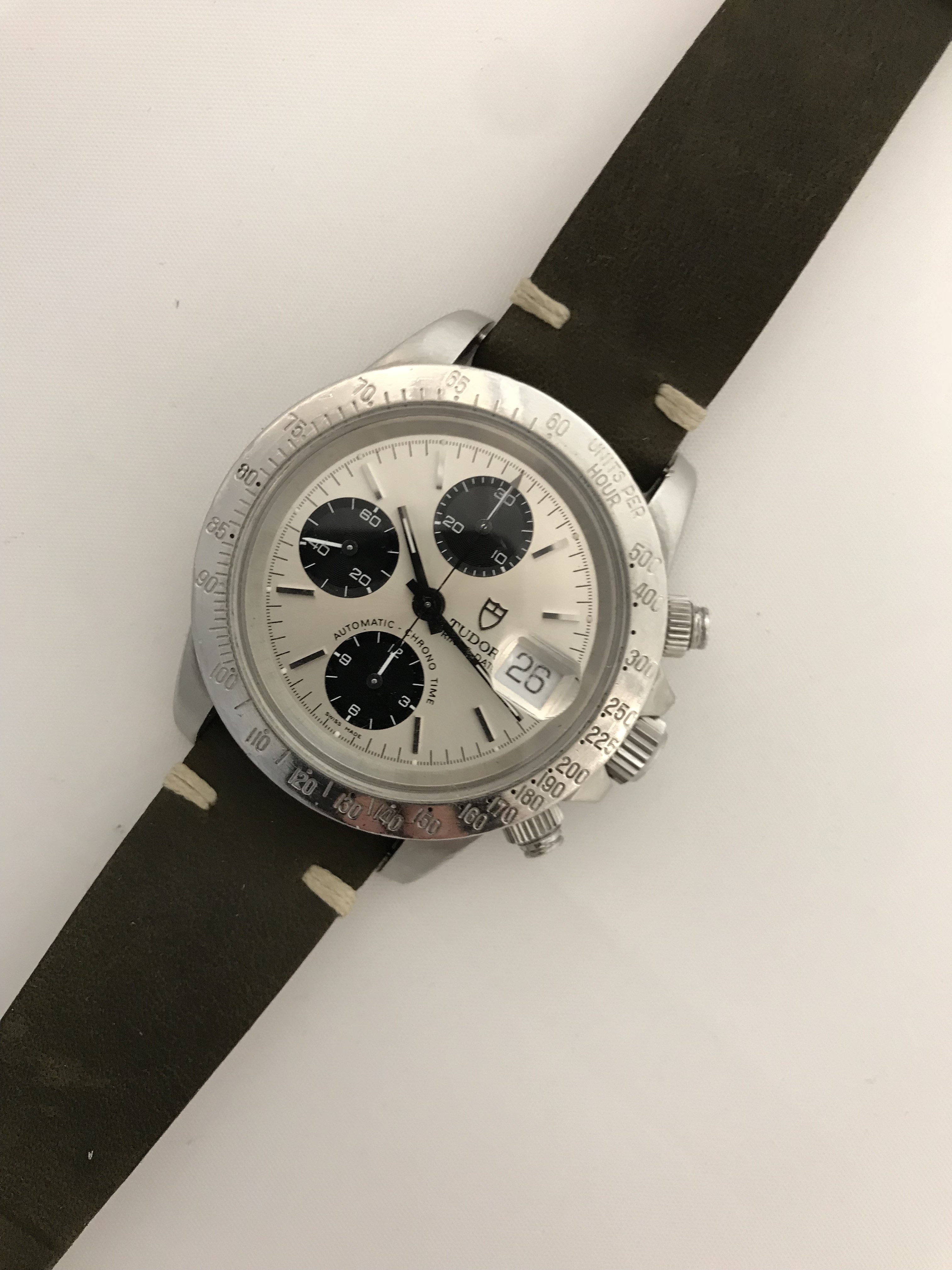 Tudor 79180 "Big Block" Chronograph w/White Panda Dial | WatchCharts ...