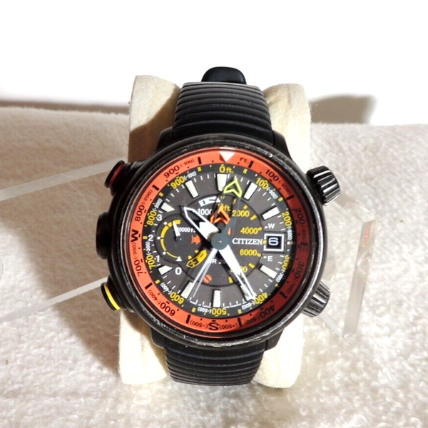 CITIZEN PROMASTER "RARE" ECO DRIVE ALTICHRON BLACK/ORANGE BEZEL ...