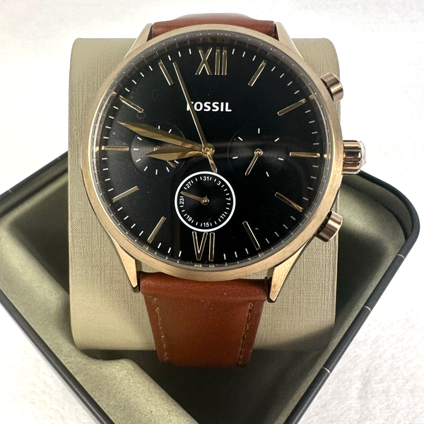 NEW FOSSIL FENMORE MIDSIZE CHRONOGRAPH BROWN GOLD MEN'S WATCH BQ2404 ...