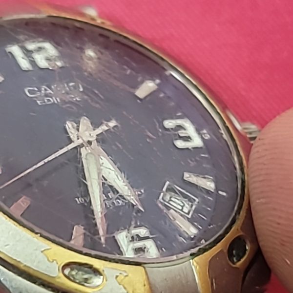 Mens Casio Edifice EF106 2719 Navy Blue Dial Analog Date Wrist Watch ...