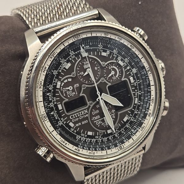 Citizen Eco-Drive Navihawk UTC Black Dial Analog Digital Men's ...