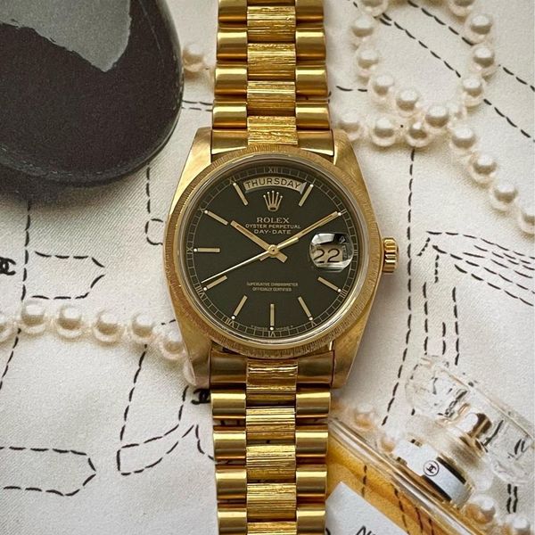 Rolex Day-Date 36mm | 18078 18K YG Bark Presidential | WatchCharts