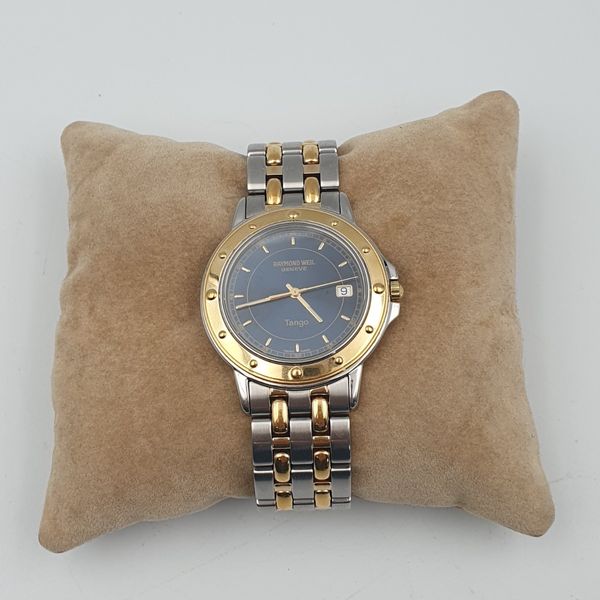 Raymond Weil Tango Watch 5560 Blue Dial Gold and Silver Tone Non ...