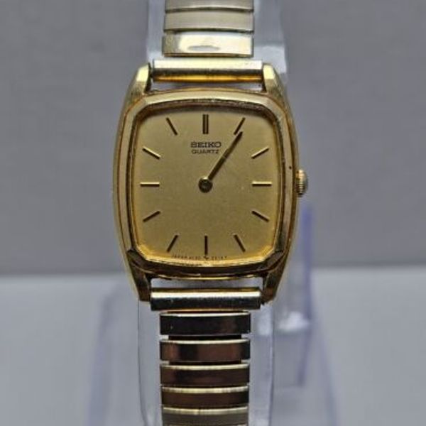 Vintage Seiko Watch Women Gold Tone Dial 2C20-5080 Stretch Band New Battery | WatchCharts ...