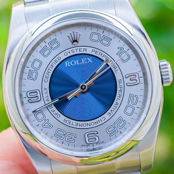 FS: Rolex Oyster Perpetual 36 Blue Silver Concentric Dial Automatic ...