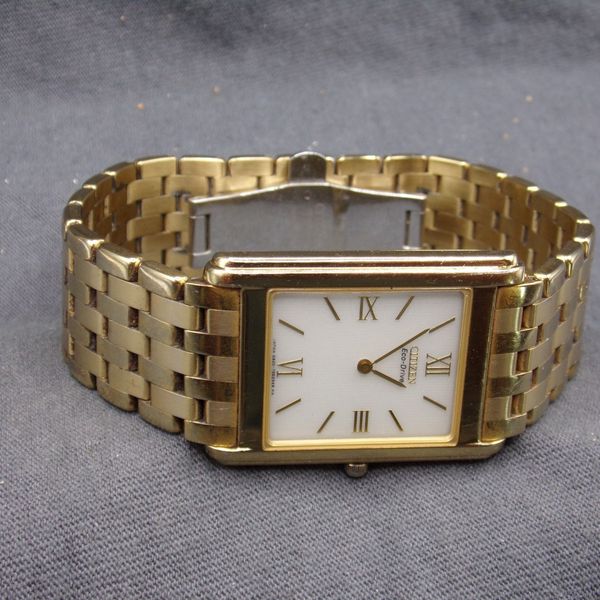 Men's CITIZEN "Stiletto" Eco-Drive Solar Powered Gold Watch - Works ...