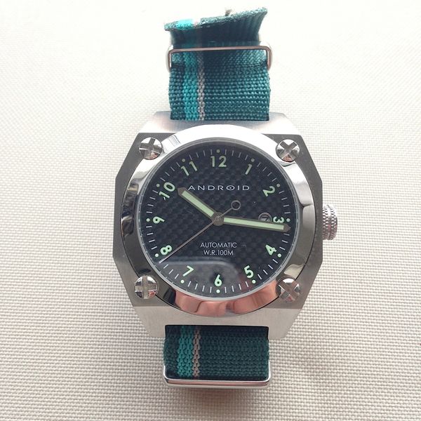 SOLD Android Silverjet AD366 Auto Carbon dial with leather strap and ...