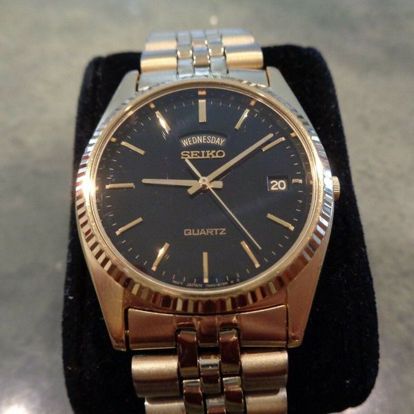 Vintage Rare Black Dial Presidential Style Seiko 7N43-8111 7N43 8111 ...