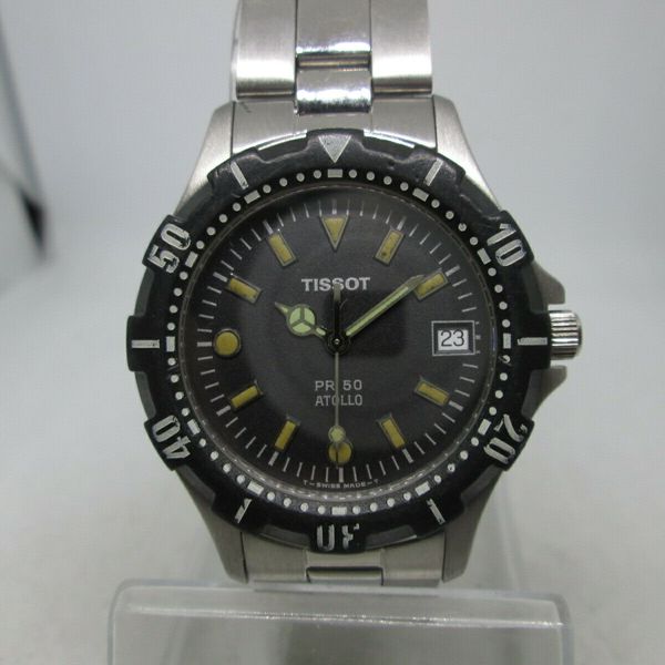 TISSOT PR50 APOLLO DATE STAINLESS STEEL QUARTZ MENS DIVER WATCH ...