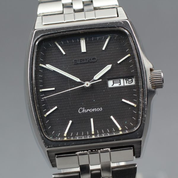 Vintage 1988 [Exc+5] Seiko Emblem 5H23-5110 Black Silver Kanji Quartz ...