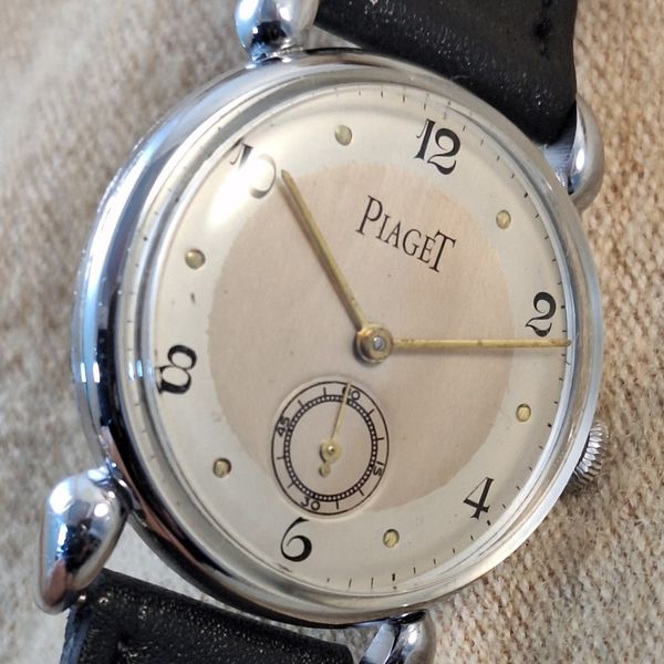 RARE VINTAGE MEN'S watch PIAGET , WORK VERY WELL, ART DECO, FANCY LUGS ...
