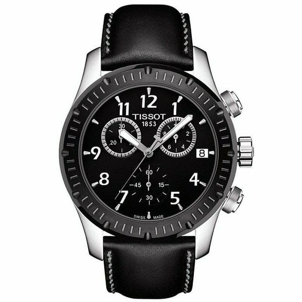 Tissot V8 Quartz Chronograph PVD Bezel Leather (T039.417.26.057.00 ...