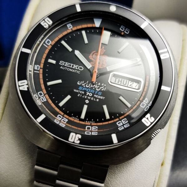 Seiko Iranian Royal Army "UFO Case" Sports Automatic Vintage Men Watch ...