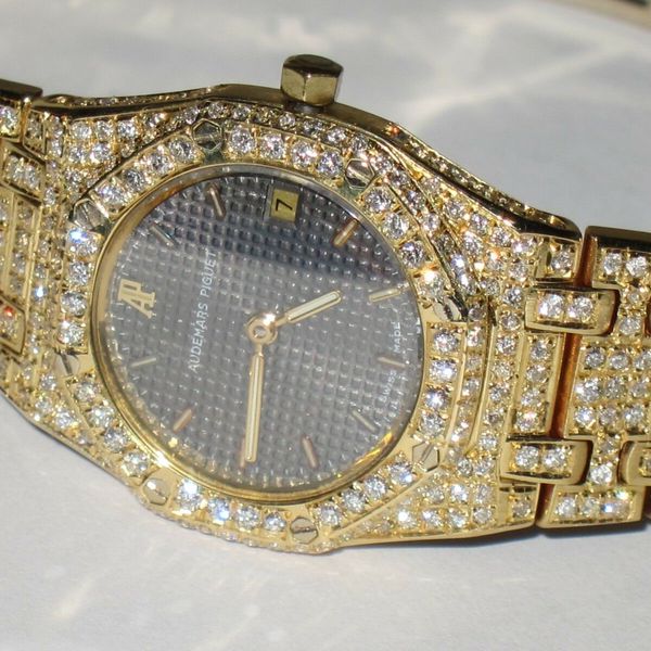 Women's Audemars Piguet Royal Oak 18K Solid Gold Diamonds Everywhere ...