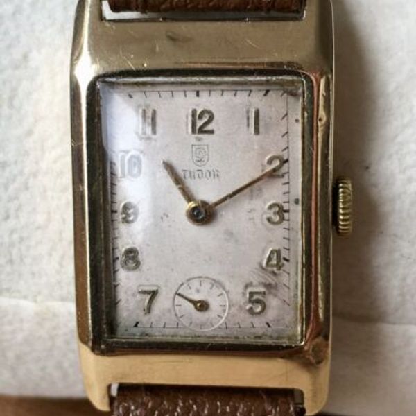 Vintage Solid 9ct Gold Tudor Tank Watch. With Inscription. 1948 ...