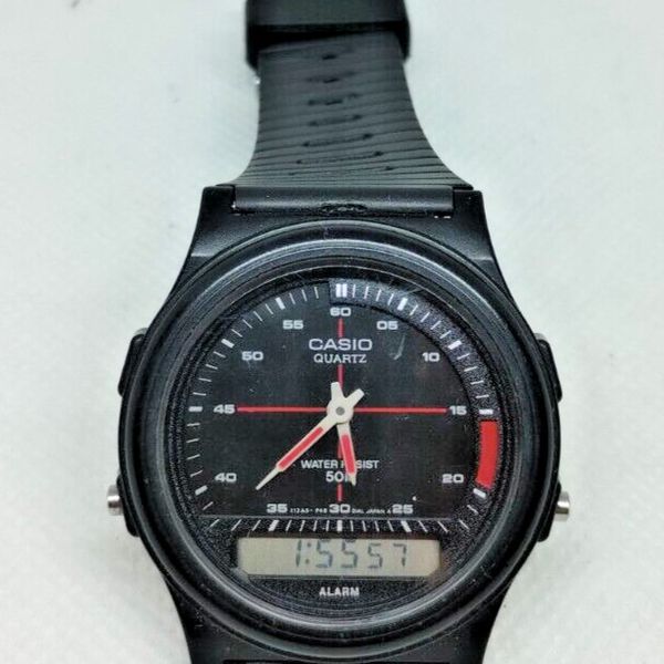 Vintage Analogue & Digital watch Casio AQW-5 Module # 308 Korea ...