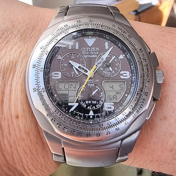 Citizen Eco-Drive Skyhawk Titanium Quartz Watch JR3060-59F ...