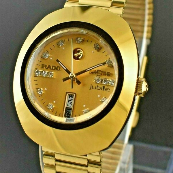 Vintage Rado Diastar Automatic 36 MM Gold Plated White Stone Men's ...