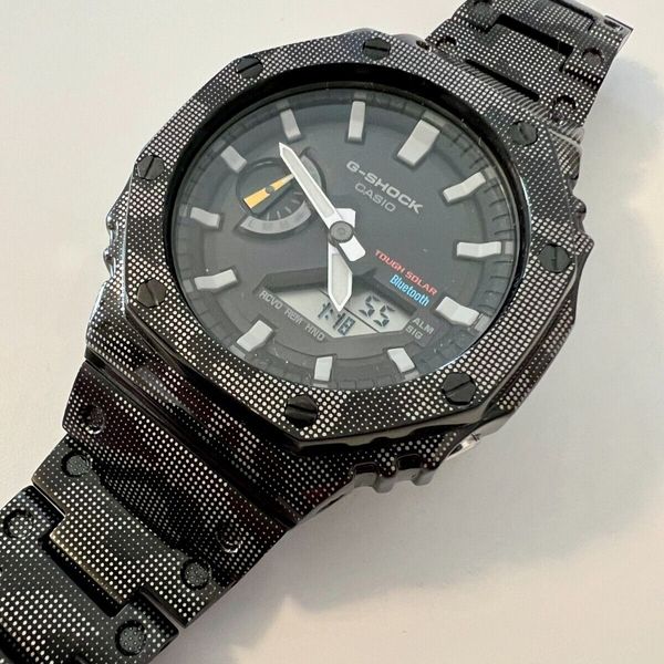 Casio G-Shock GA-B2100-1A Solar CasiOak Camo Steel Mod w/ Original Case ...
