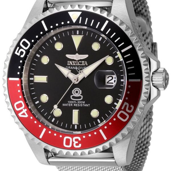 New Invicta 47mm GRAND DIVER Automatic Black Dial Interchangeable Strap ...