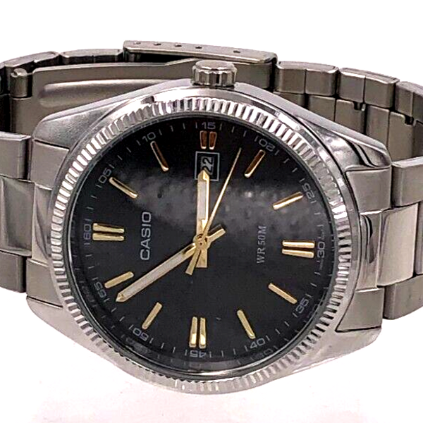 Casio MTP-1302D-1A2V Men's Enticer Stainless Steel Black Dial Analog ...