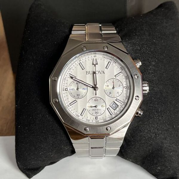 BULOVA Quartz Stainless Steel 262 kHz Chronograph Men's Watch 96B408 ...